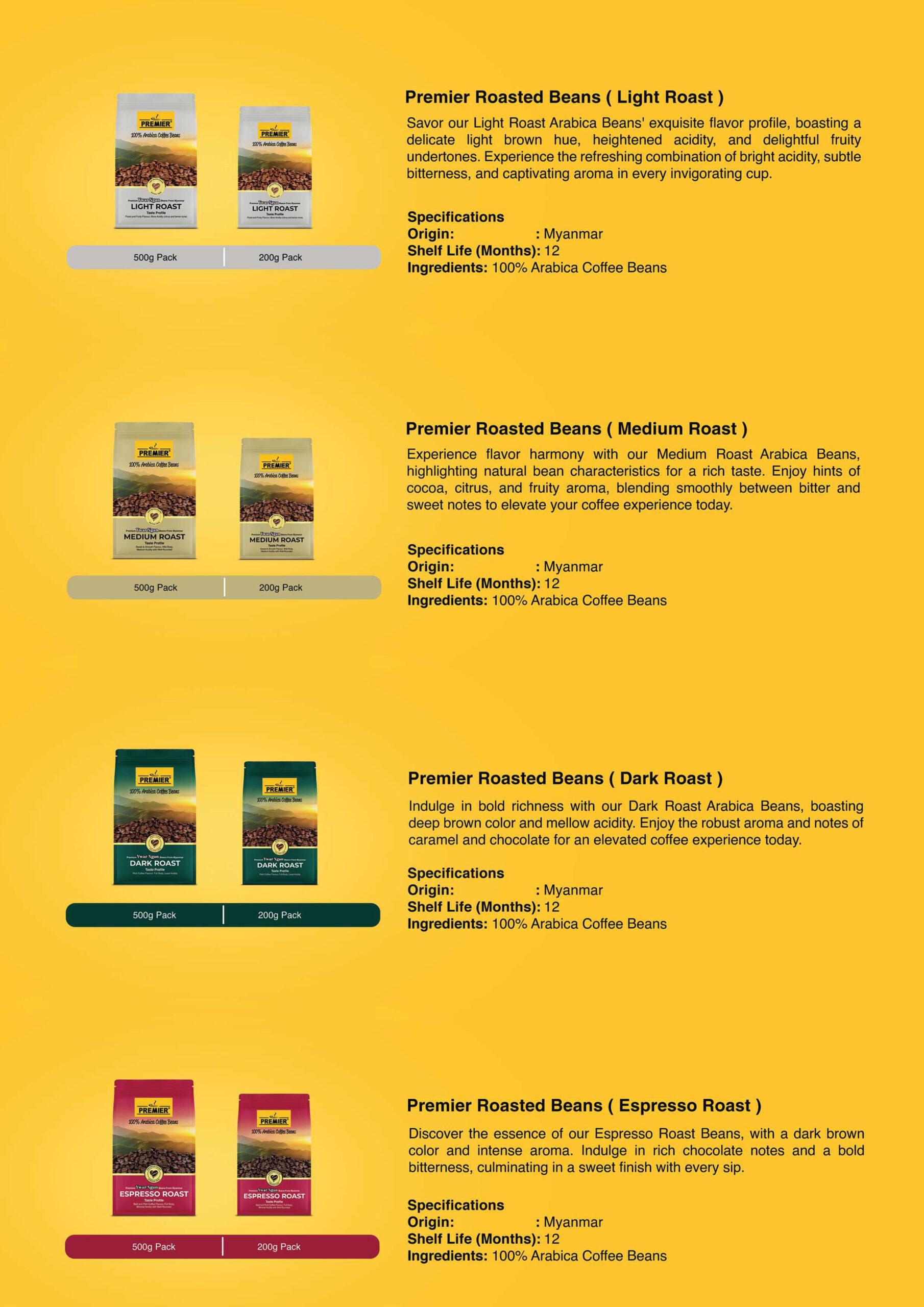 Catalogue | Premier Coffee & Tea Myanmar